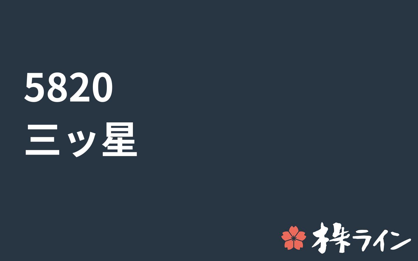 三ッ星≪5820≫株価予想 ツイッター投資家のリアルタイム売買：株ライン
